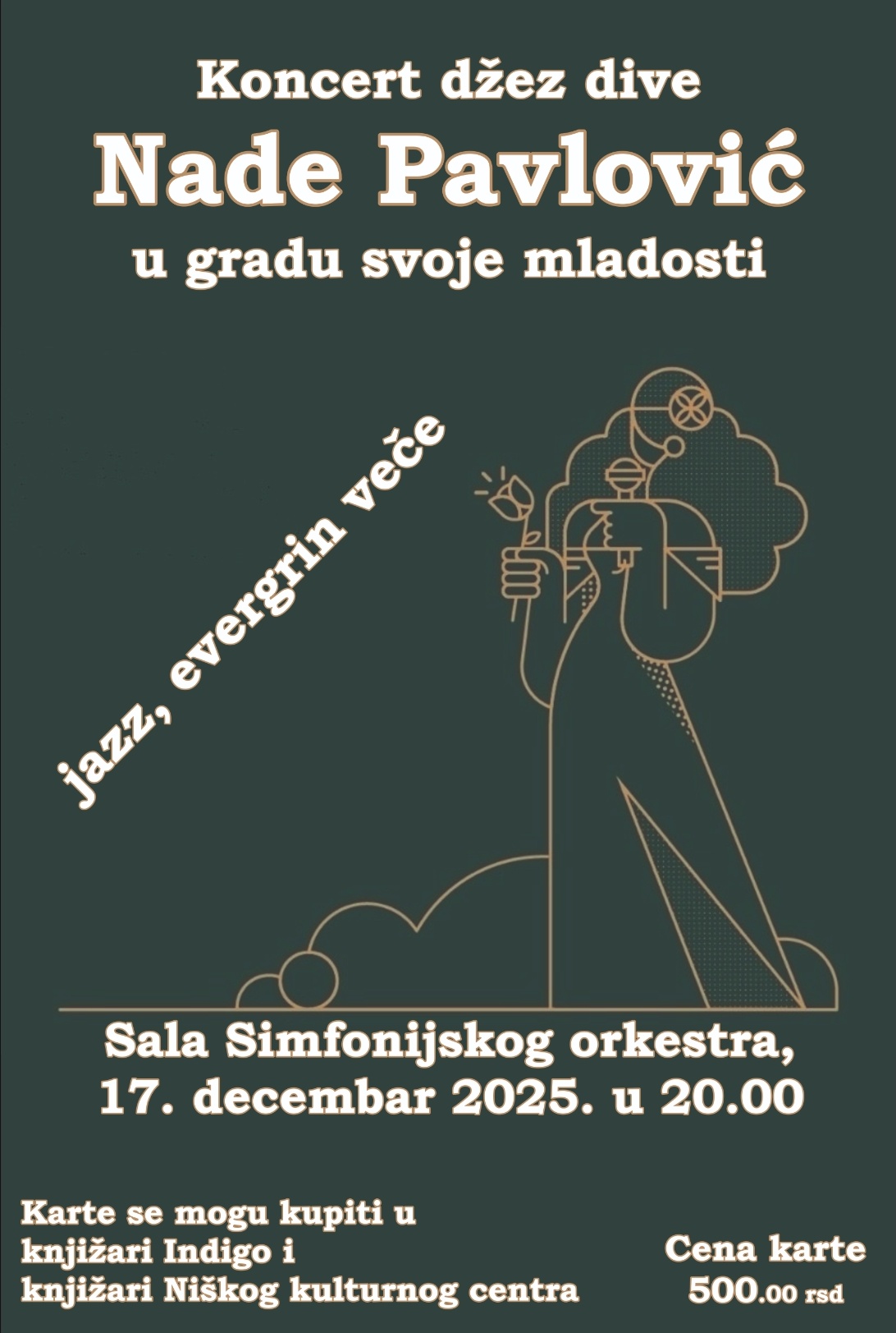 Niški kulturni centar poziva na koncert srpske džez dive Nade Pavlović